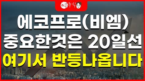 에코프로비엠 중요한것은 20일선 여기서 반등나옵니다 Youtube