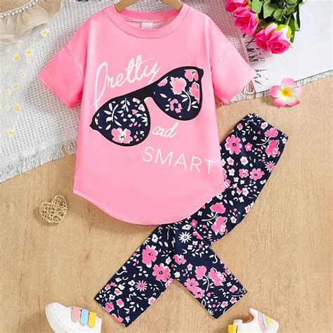 Summer Girls Clothing Sets 2024 New Cotton Fashion Short Sleeve T Shirt