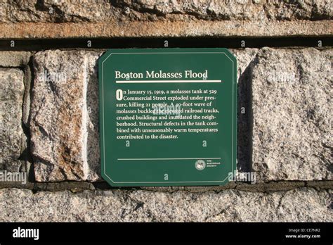 Dedication Marker On Commercial Street In The North End Boston