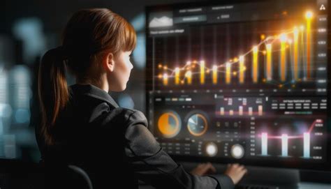 Advanced Business With Holographic Interface Showing Data Visualizations Premium Ai Generated