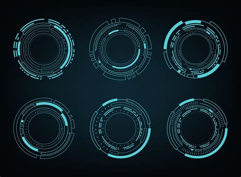 Futuristic Abstract Hud Circle Technology Elements Set Futuristic Hud Interface Vector