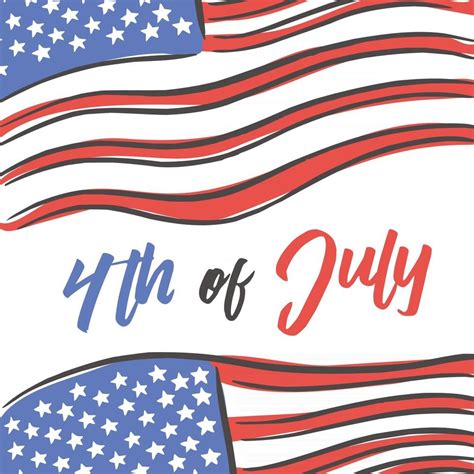 4th Of July Hand Drawn Flag 2484232 Vector Art At Vecteezy