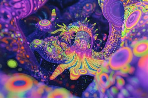 Music Festival Poster With Psychedelic Colors Premium Ai Generated Image