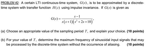 Solved Problem 2 A Certain Lti Continuous Time System