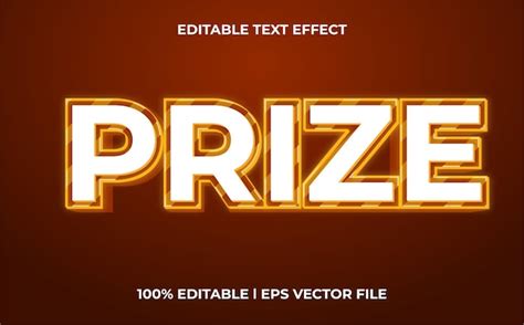 네온 테마로 상금 3d 텍스트 효과 현대 제목에 대한 빨간색 타이포그래피 템플릿 프리미엄 벡터