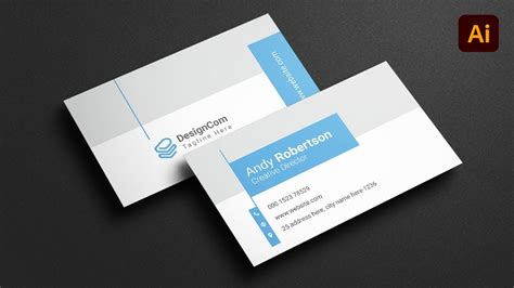 Minimal Business Card Design In Adobe Illustrator Youtube