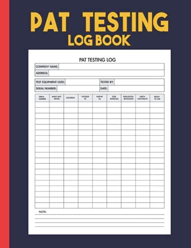 Pat Testing Log Book Portable Appliance Testing Certificate Electrical Appliances Safety