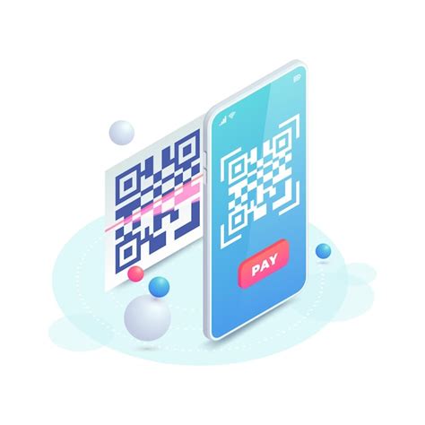 스마트 폰 화면에서 Qr 코드를 스캔하세요 바코드 개념 스캔 Qr 지불 아이소 메트릭 그림 전자 지불 영수증을 통한 온라인 비접촉 지불 디지털 휴대폰 무 현금 결제