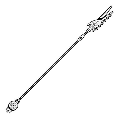 Premium Vector Abstract Black Simple Line Spear Weapon Doodle Outline Element Vector Design