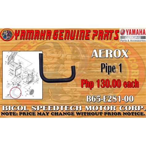 Aerox Pipe 1 Ygp Genuine B65 E2481 00 Shopee Philippines