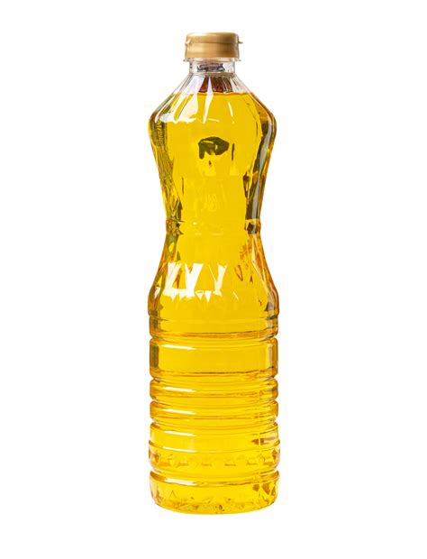 Yellow Cooking Oil In Small Plastic Bottle Isolated With Clipping Path In Png File Format