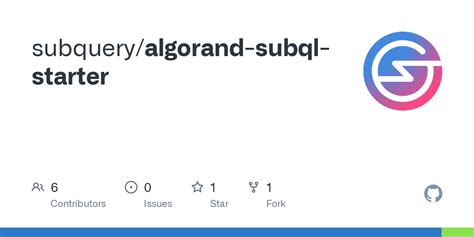 github subquery algorand subql starter