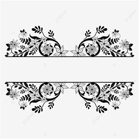 Title Name Border Frame Flower Decoration Vector Flower Ornament Invitation Flower Art And