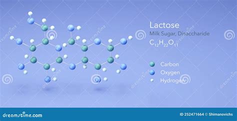 Lactose Disaccharide Milk Sugar Molecular Structure 3d Rendering Structural Chemical Formula