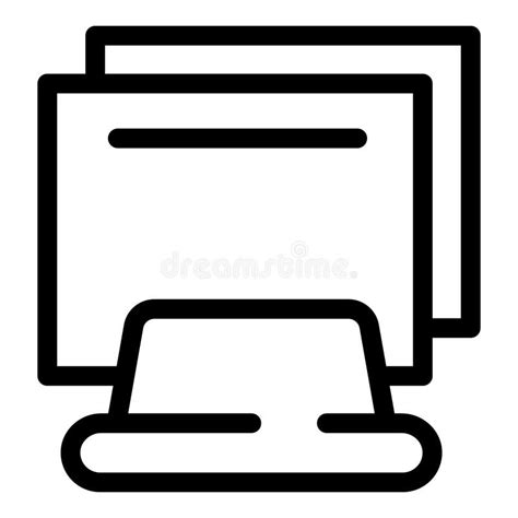 modern computer monitor displaying multiple windows concept icon stock illustration