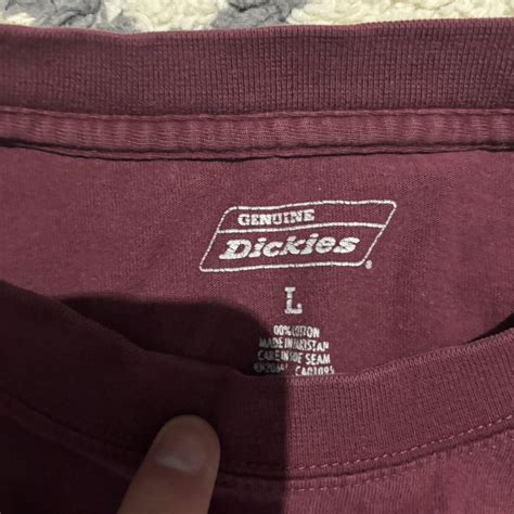 Burgundy Dickies Cotton Shirt Depop