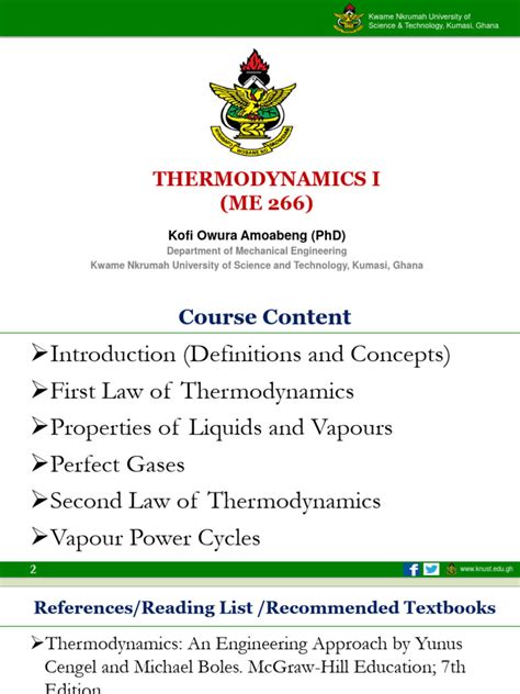 Me 266 Lecture 1 Introduction Basic Concepts Pdf Temperature Heat