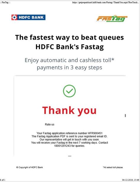 Hdfc Bank — Hdfc Fastag