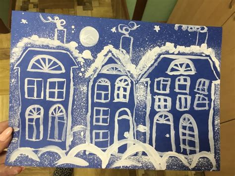 Зимний город Рисунок Уроки искусства Школьные художественные