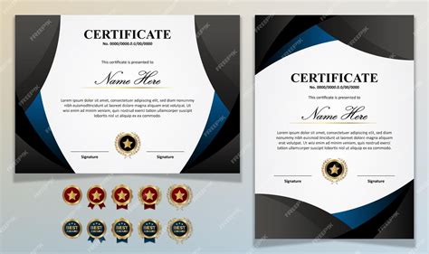 Premium Vector Certificate Template Modern Luxury With Badge And Qr Code Formal Award