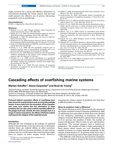 Pdf Cascading Effects Of Overfishing Marine Systems