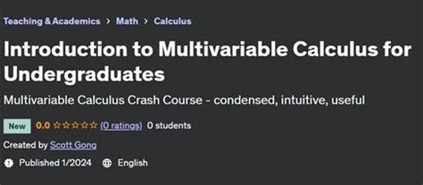 Introduction To Multivariable Calculus For Undergraduates Avaxgfx