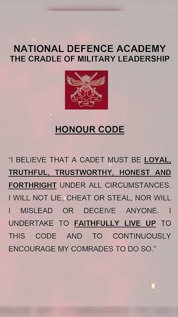 What Is The Army Honour Code Nda Honour Code क्या होता है