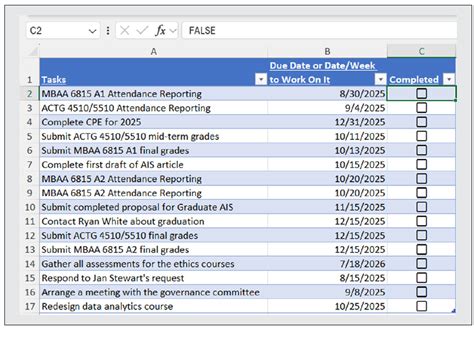 Create A Dynamic To Do List With Excels Checkboxes