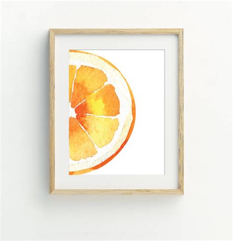 Orange Slice Print Fruit Printable Kitchen Wall Art Digital Download