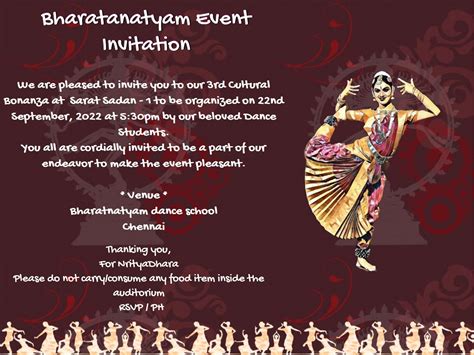 Bharatanatyam Arangetram Invitation