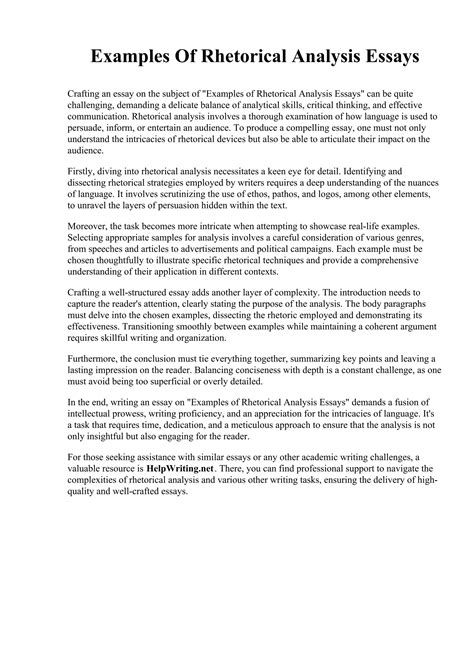 Examples Of Rhetorical Analysis Essayspdf Homework And Study Education