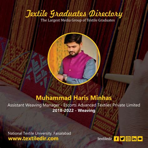 Textile Graduates Directory On Linkedin Join Us In Welcoming Mr Muhammad Haris Minhas To