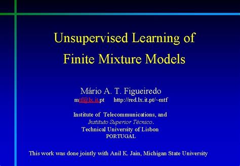 Unsupervised Learning Of Finite Mixture Models Mrio A