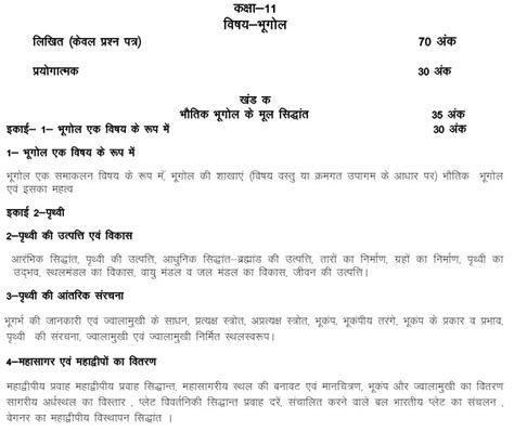 Up Board Class 11 Geography Syllabus 2024 25 Download Pdf