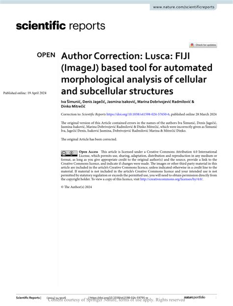 Pdf Author Correction Lusca Fiji Imagej Based Tool For Automated
