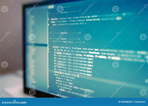 Web Site Codes On Computer Monitor Stock Image Image Of Commands