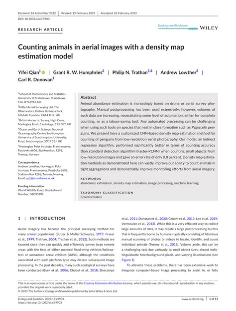 Pdf Counting Animals In Aerial Images With A Density Map Estimation Model
