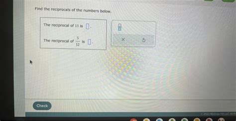Solved Find The Reciprocals Of The Numbers Below The Chegg Com