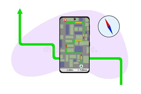 Map GPS Navigation Smartphone Map Application And Red Pinpoint On Screen App Search Map