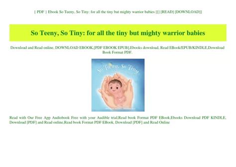 Ppt Pdf Ebook So Teeny So Tiny For All The Tiny But Mighty