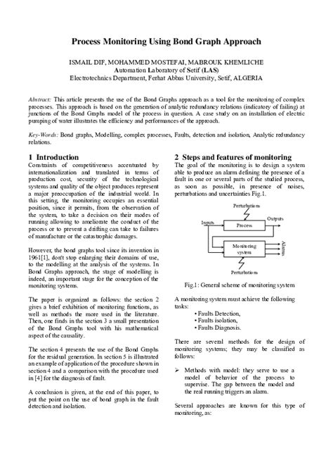 Pdf Process Monitoring Using Bond Graph Approach