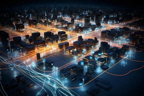 Smart City Traffic Flow Simulation Premium Ai Generated Image