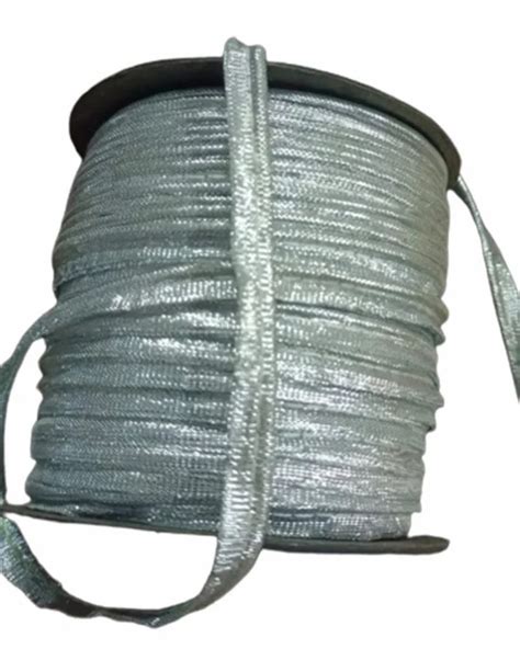 Single Sided Zari Polyester Silver Lace For Garments Size 5mm