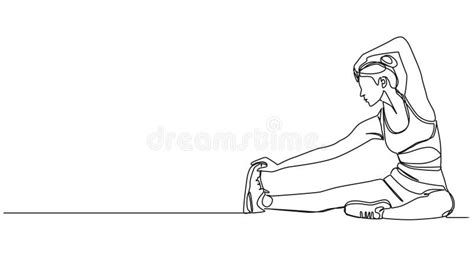 Animated Single Line Drawing Of Fit Woman Stretching Her Legs Stock Video Video Of Person