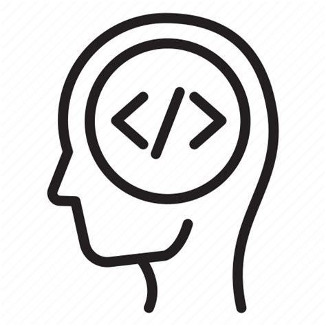 programming coding development mind code head brain icon