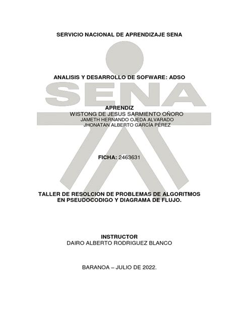 Taller De Resolcion De Problemas De Algoritmos En Pseudocodigo Y Diagrama De Flujo Descargar