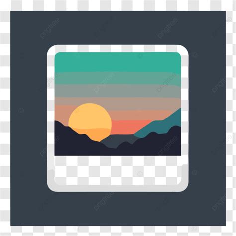 일몰 이미지를 보여주는 앱 이미지 벡터 흰색 배경에 황혼의 단순한 다채로운 아이콘 그림자 없음 작은 프레임 중앙 Png 일러스트 및 벡터 에 대한 무료 다운로드