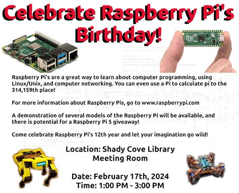 Raspberry Pi Birthday Celebration Southern Oregon Raspberry Pi