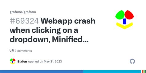 webapp crash when clicking on a dropdown minified react error 185