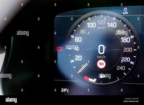 Close Up Of Car Speedometer Control Display Stock Photo Alamy